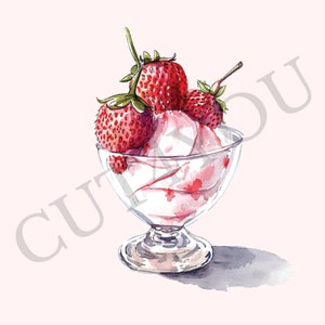Strawberry Watercolor Clip Art Bundle - Cliparts, Strawberry Images ...
