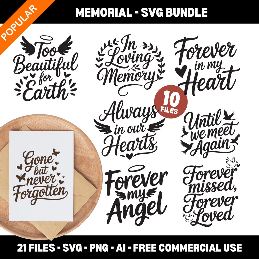 Memorial SVG, in Loving Memory Quotes, Rest in Peace SVG, Editable ...