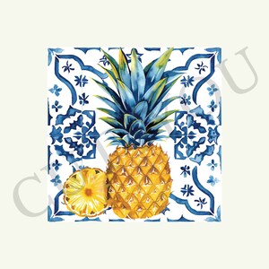 Pineapple Watercolor Clipart Png - Clip Art - Digital Png Tropical ...