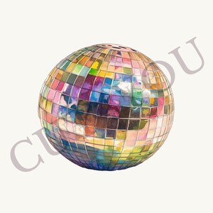 Watercolor Disco Ball Png, Dance Clipart, Disco Ball Clipart, Disco ...