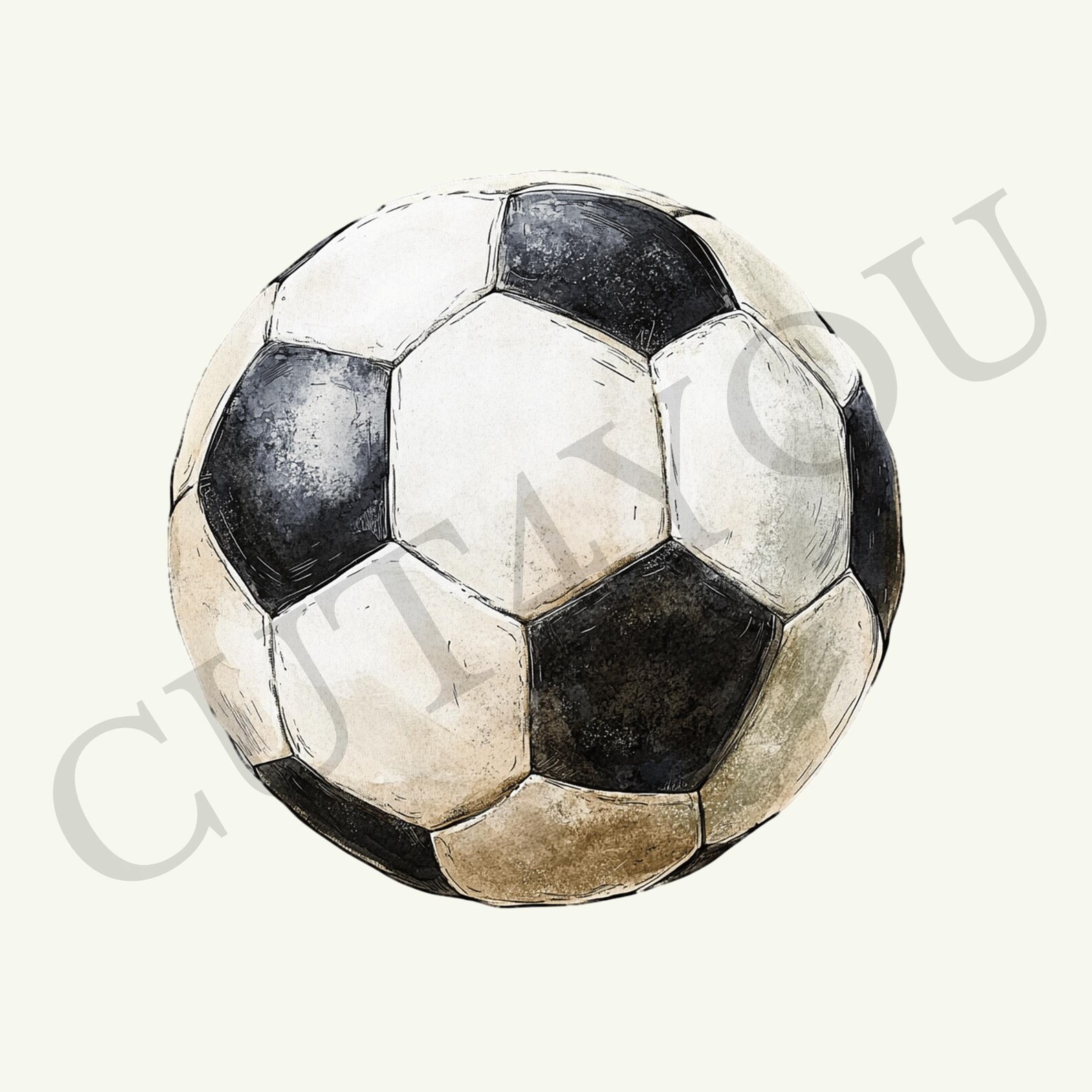 Watercolor Sports Balls Clipart Bundle, American Football, Soccer Png ...