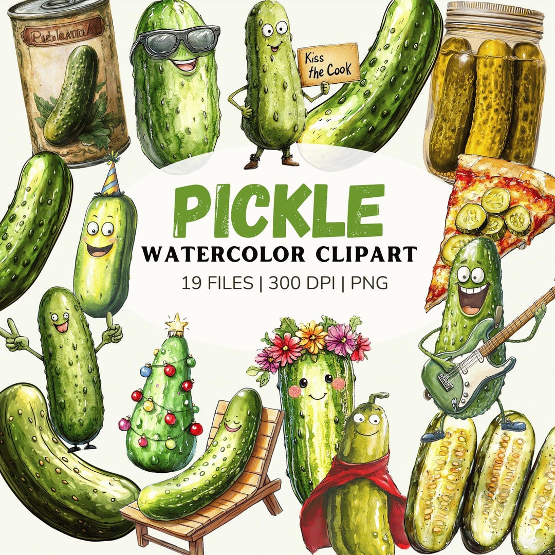 Pickle Clipart, Pickle Png, Canned Pickles Png, Jar of Pickles Png ...