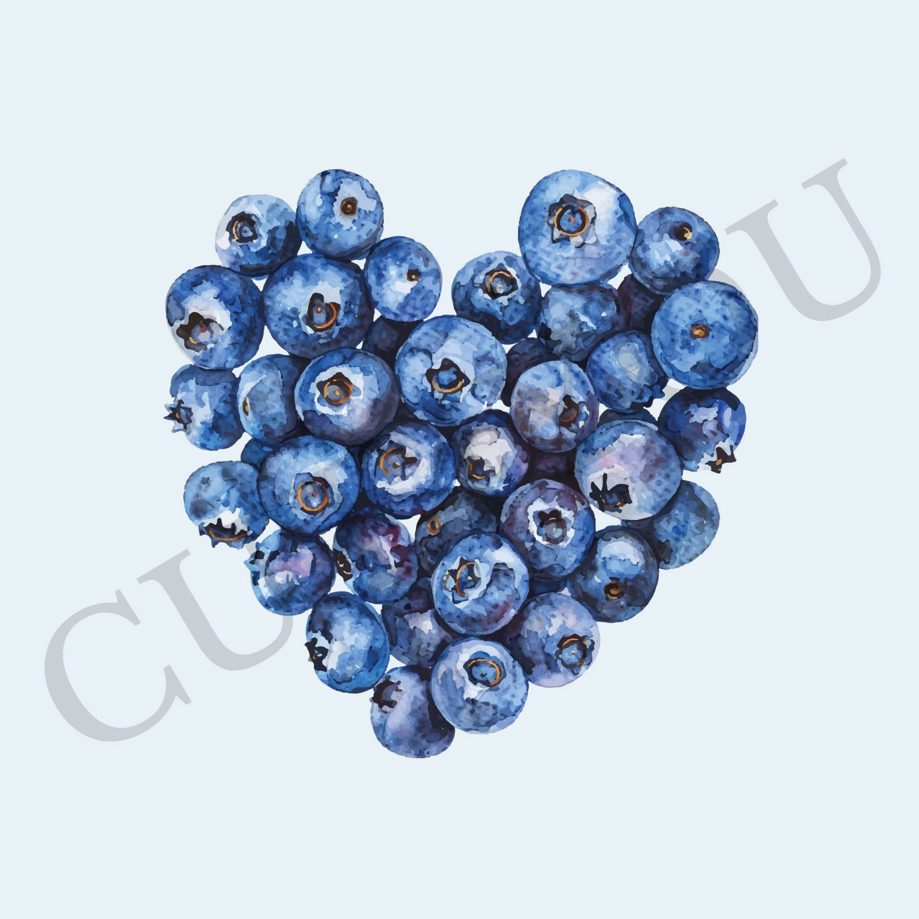 Clipart Blueberry Watercolor Png | Blueberries | Digital Png ...