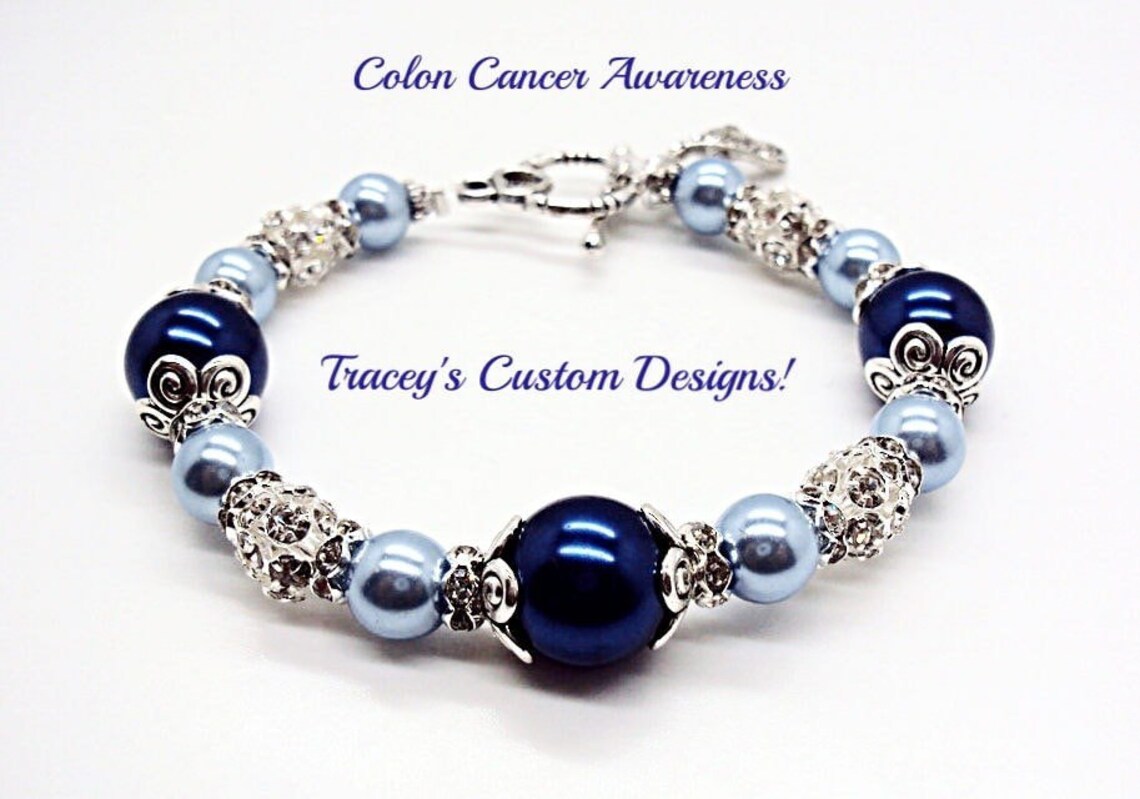 Beautiful COLON CANCER AWARENESS Bracelet - Etsy