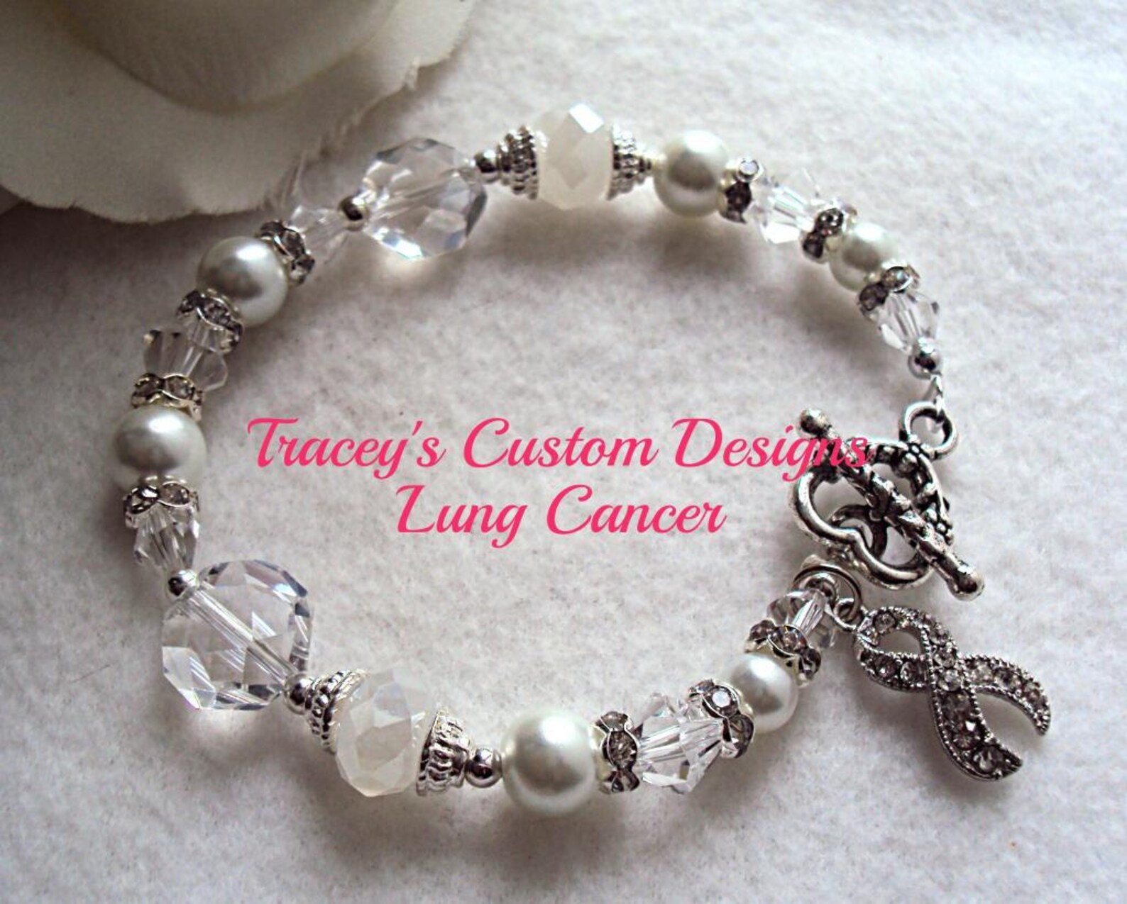 Beautiful LUNG CANCER AWARENESS Bracelet Custom Made Just - Etsy