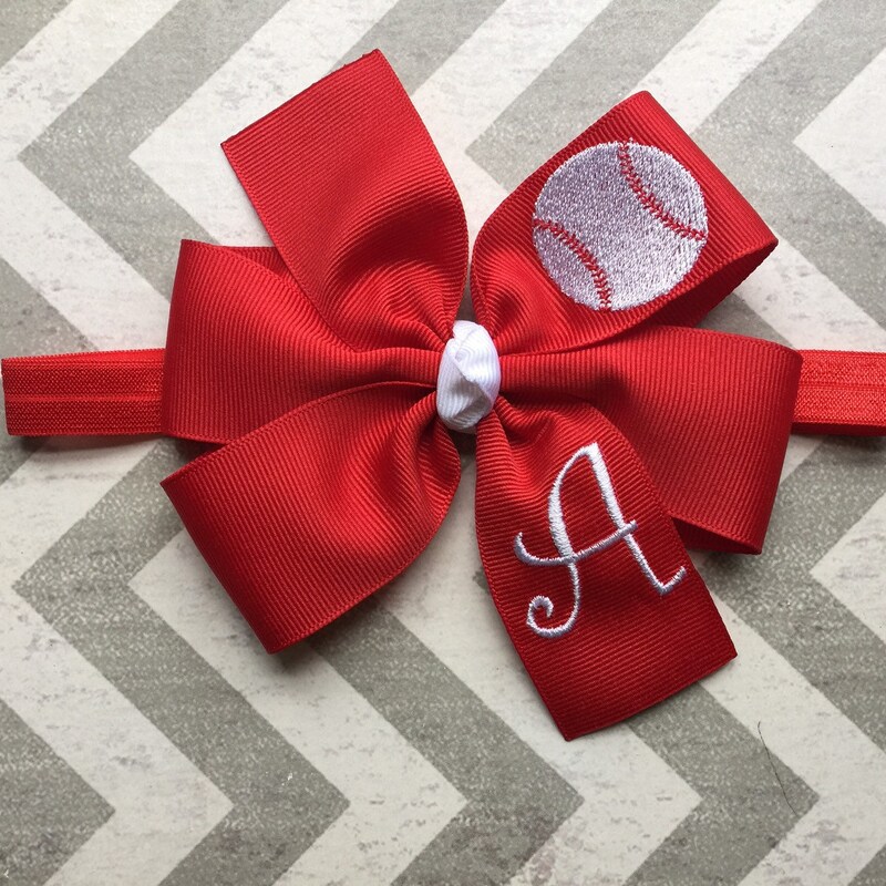 Baseball Hair Bow - Etsy
