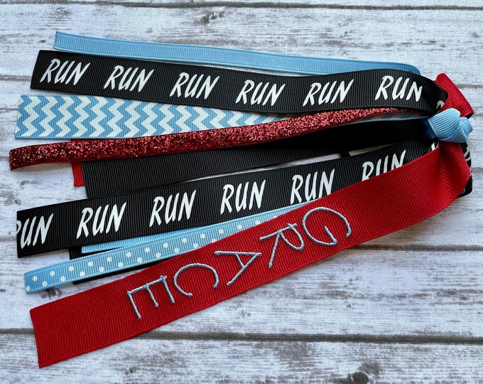 Run Ponytail Streamer/track and Field Ponytail Streamer/run Hair Bow ...
