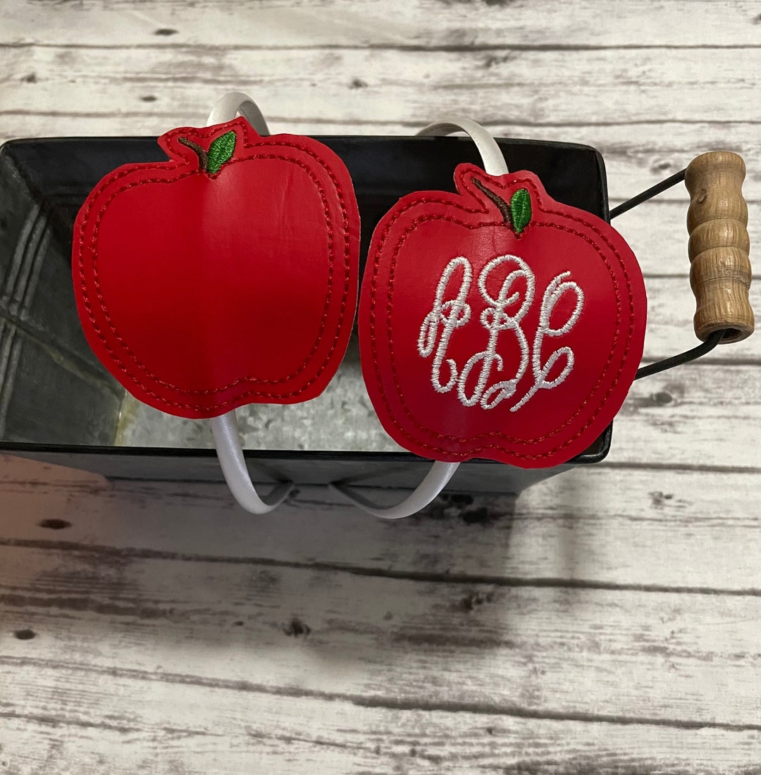 Monogrammed Apple Headband/apple Headband/apple Slider Headband/school ...