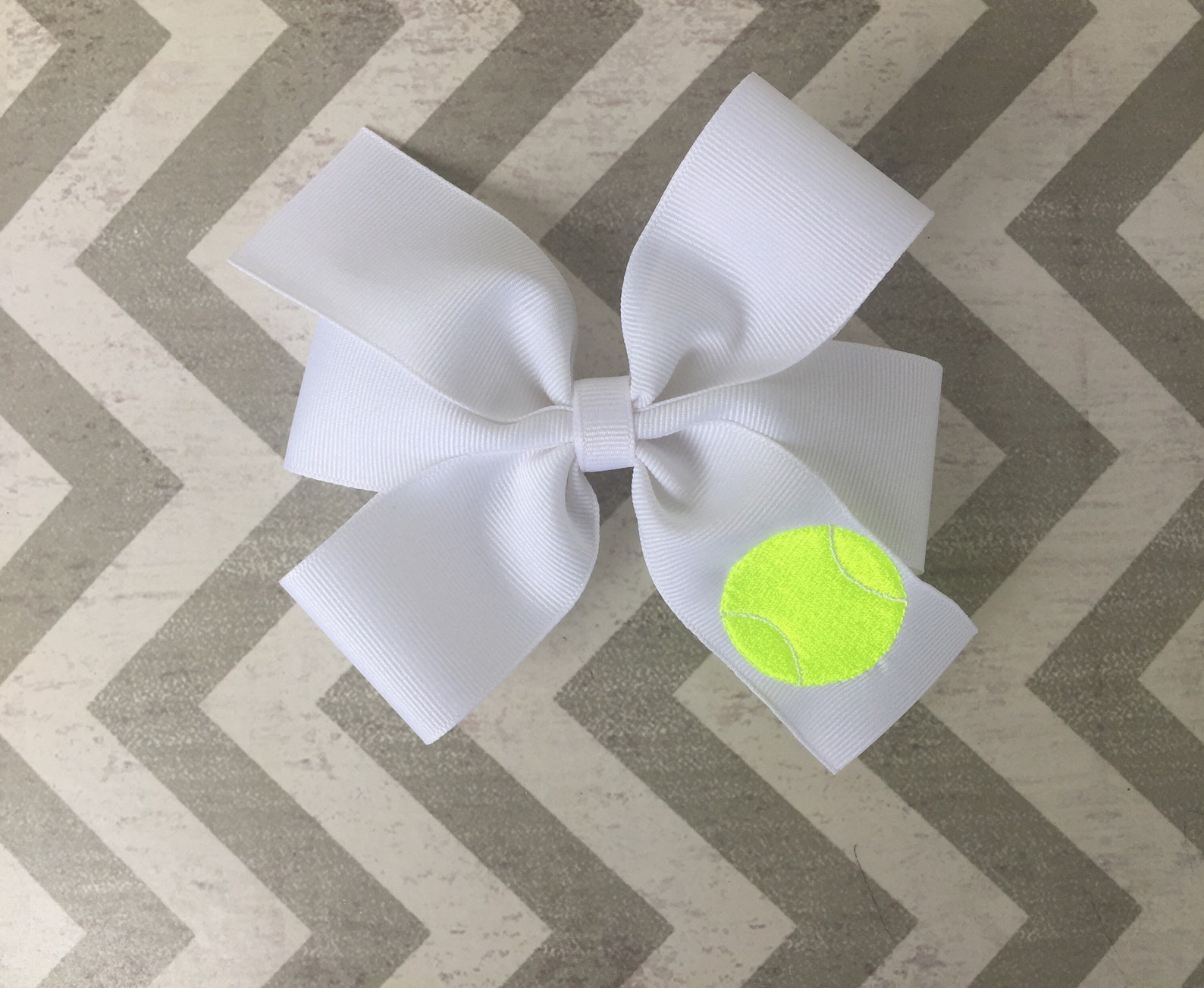 Tennis Hair Bow/tennis/tennis Bow/hair Bow/bow/embroidered Hair Bow ...