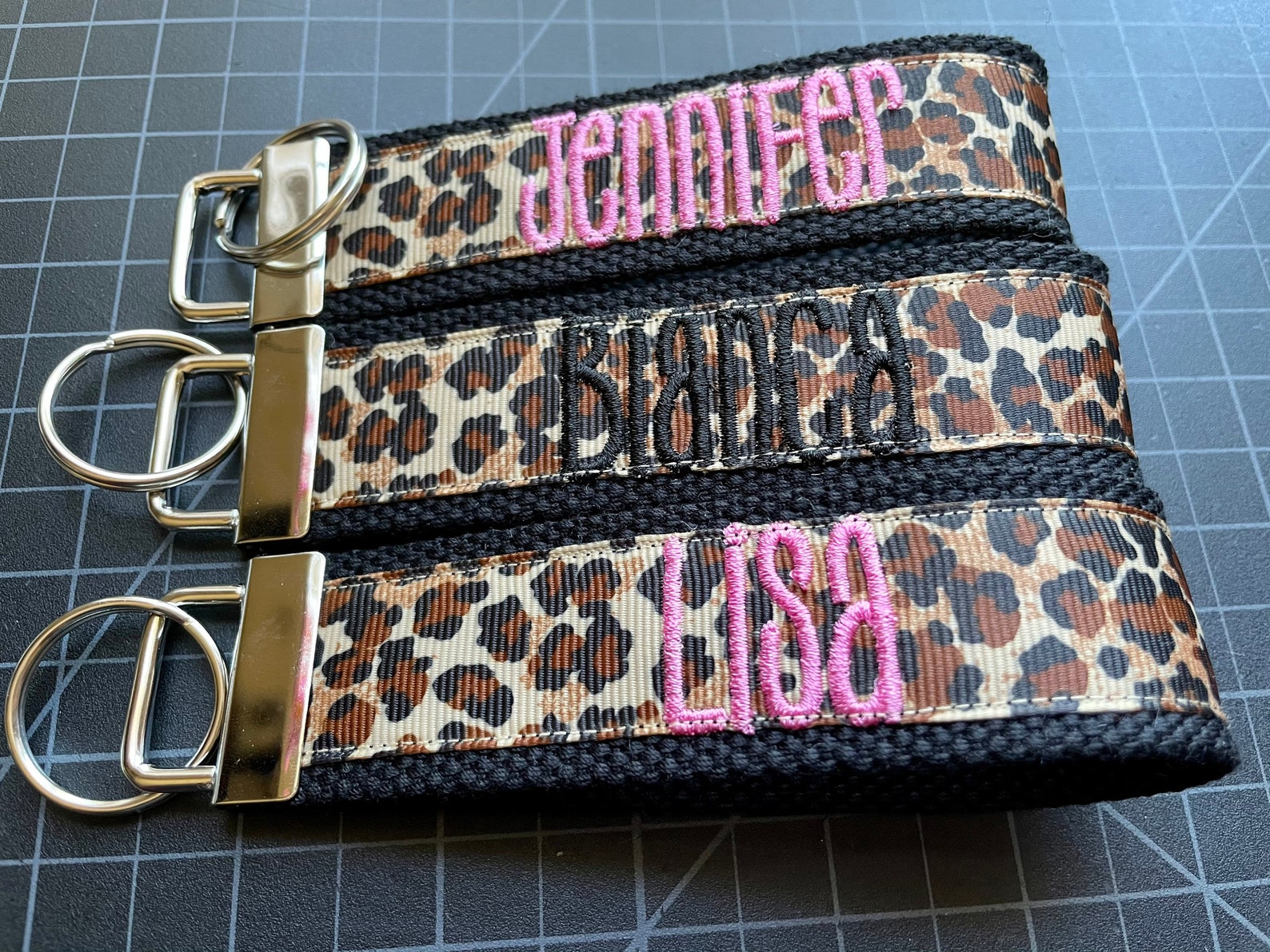 Cheetah Print Monogrammed Key Fob/Cheetah Key Fob/Cheetah | Etsy