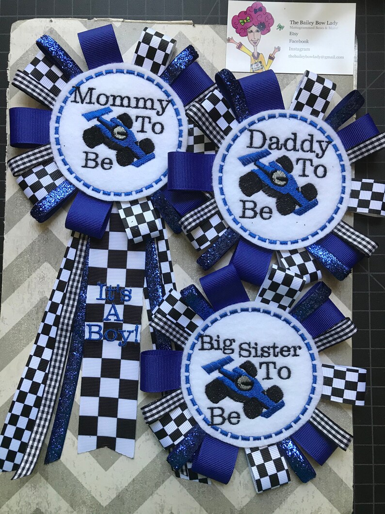 Race Car Baby Shower Corsage/race Car Baby Shower/race Car/boy Baby ...