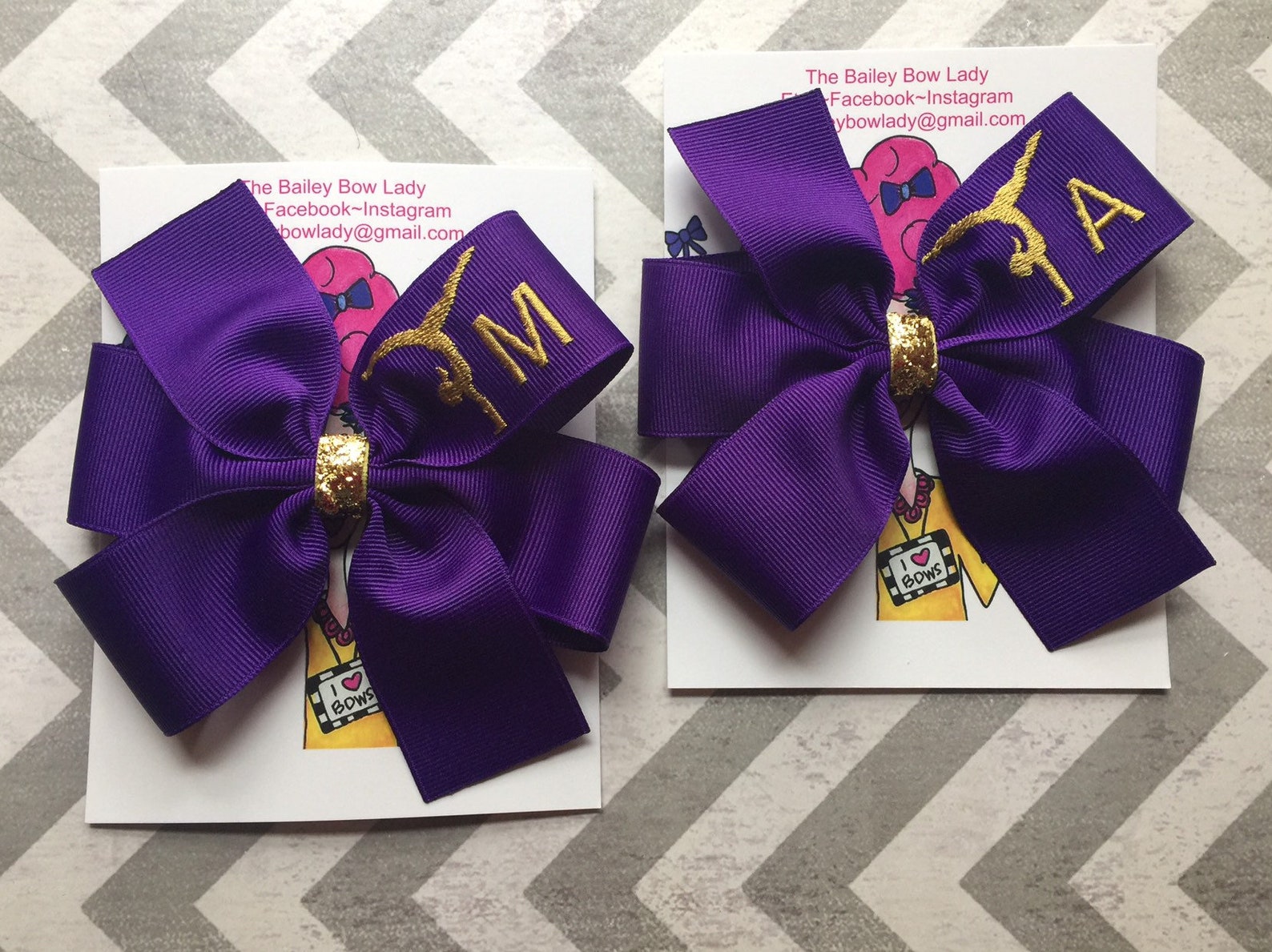 Monogrammed Embroidered Gymnastics Hair Bow/dance Hair Bow/gymnastics ...