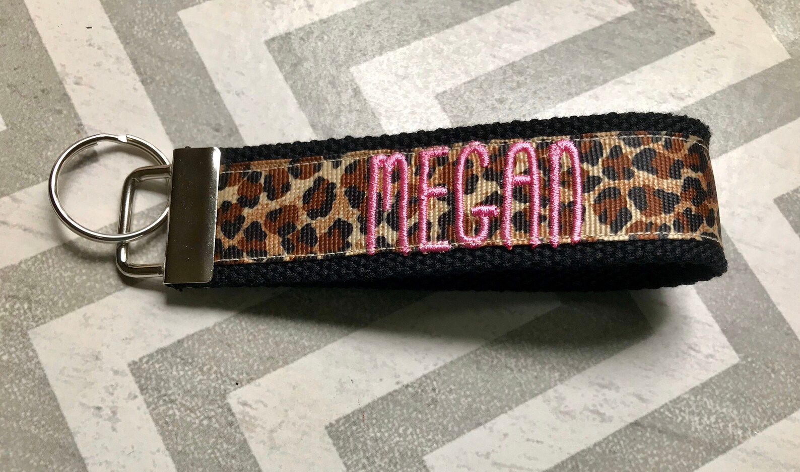 Cheetah Print Monogrammed Key Fob/Cheetah Key Fob/Cheetah | Etsy