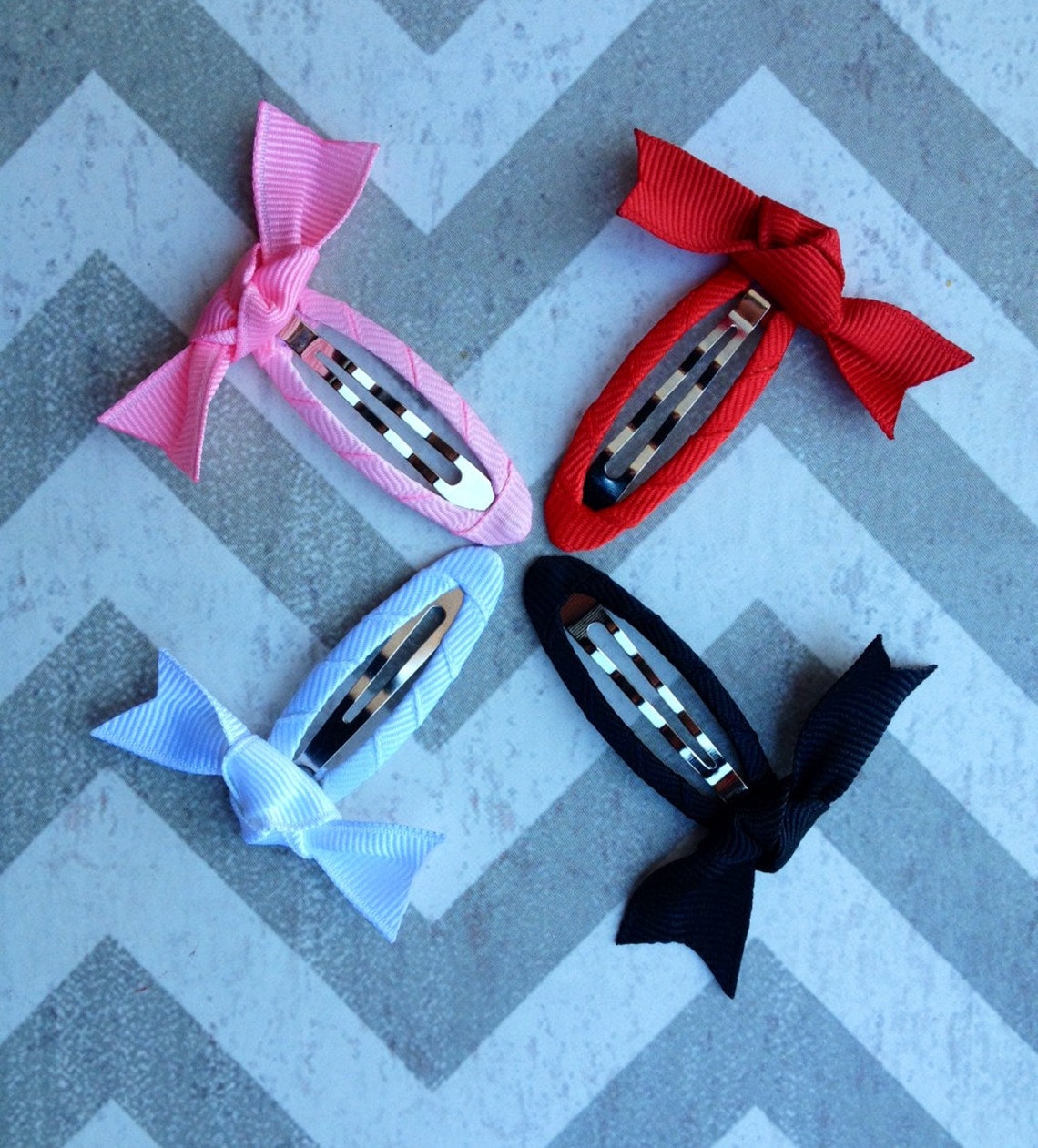 Snap Clip Set/hair Clips/ribbon Hair Clips/bow Hair Clips/snap - Etsy