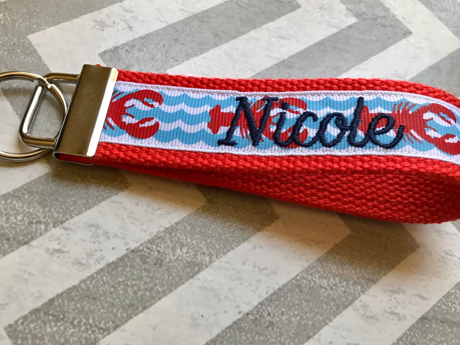 Monogrammed Lobster Key Fob/lobster Gift/lobster Key | Etsy