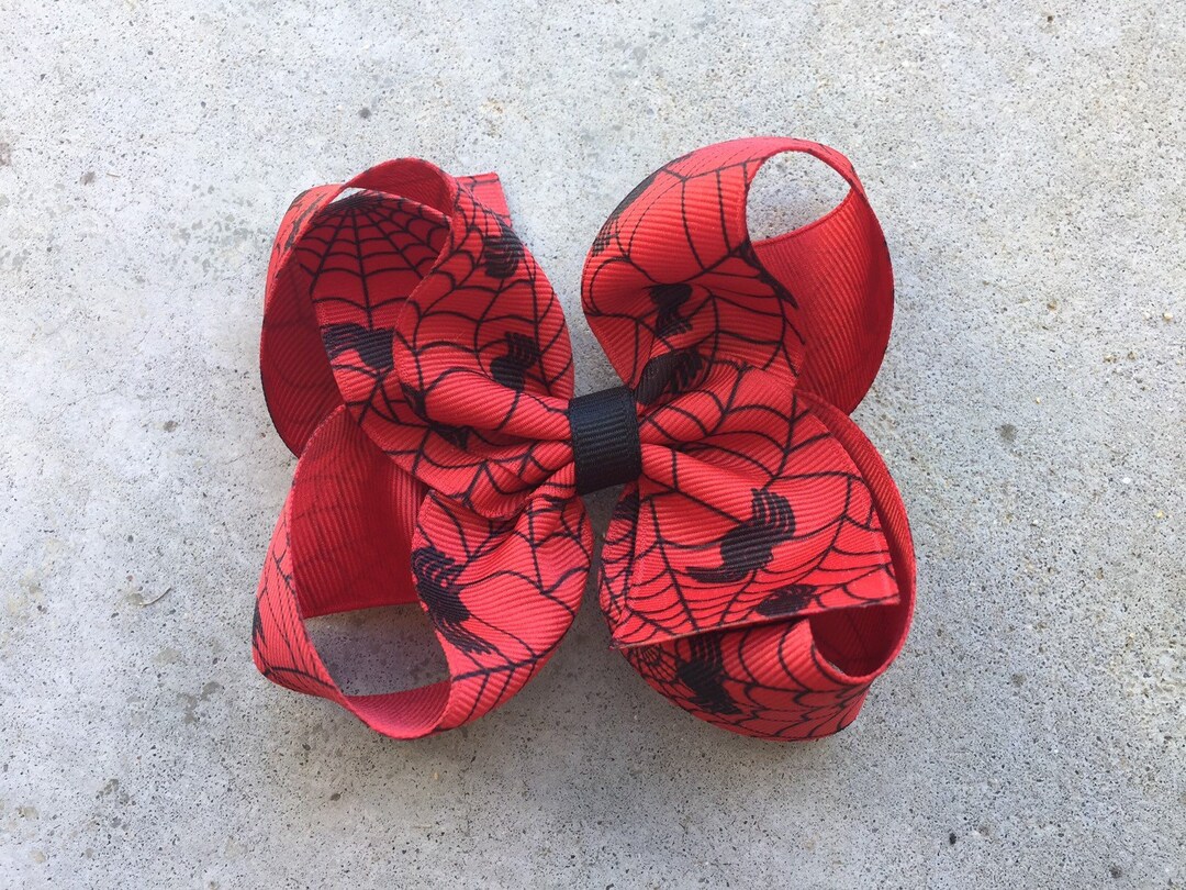 CLEARANCE Red Spider Hair Bow/spiderman Hair Bow/halloween Hair Bow ...