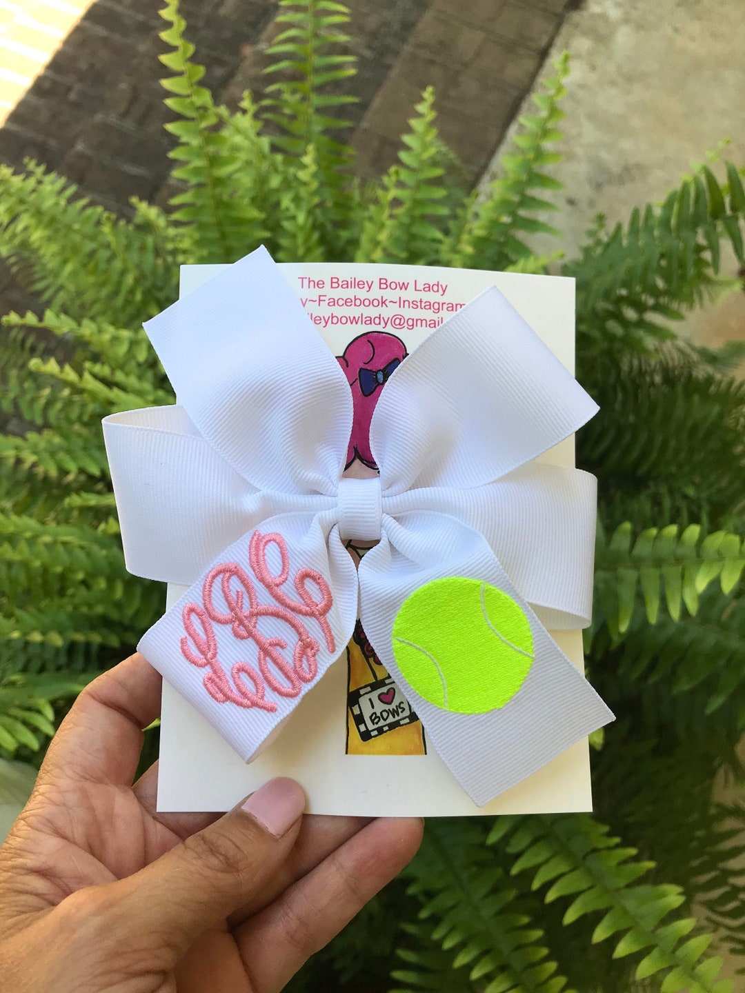Tennis Hair Bow/tennis/tennis Bow/hair Bow/bow/embroidered Hair Bow ...