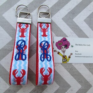 Monogrammed Lobster Key Fob/lobster Gift/lobster Key Fob/lobster ...