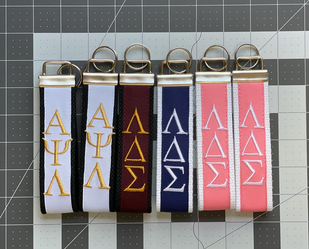 Greek Letters Key Fob/embroidered Key Fob/custom Greek Key Fob/key Fob ...