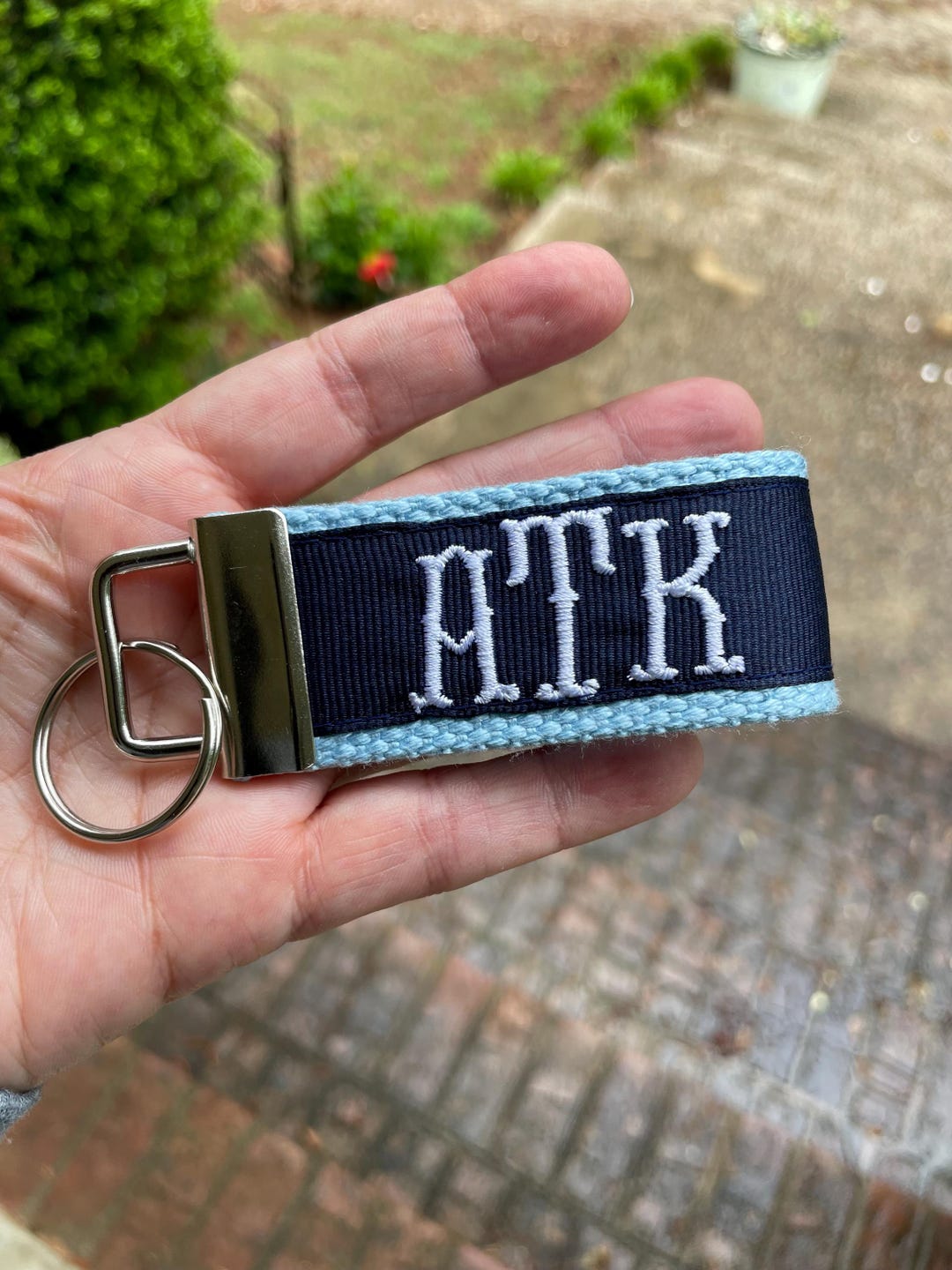 Mini Monogramed Key Fob/embroidered Key Fob/custom Key Fob/fishtail ...