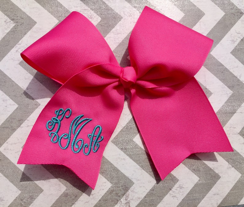Monogrammed Cheer Bow-Curlz Font/Cheer Bow/Monogrammed Hair | Etsy