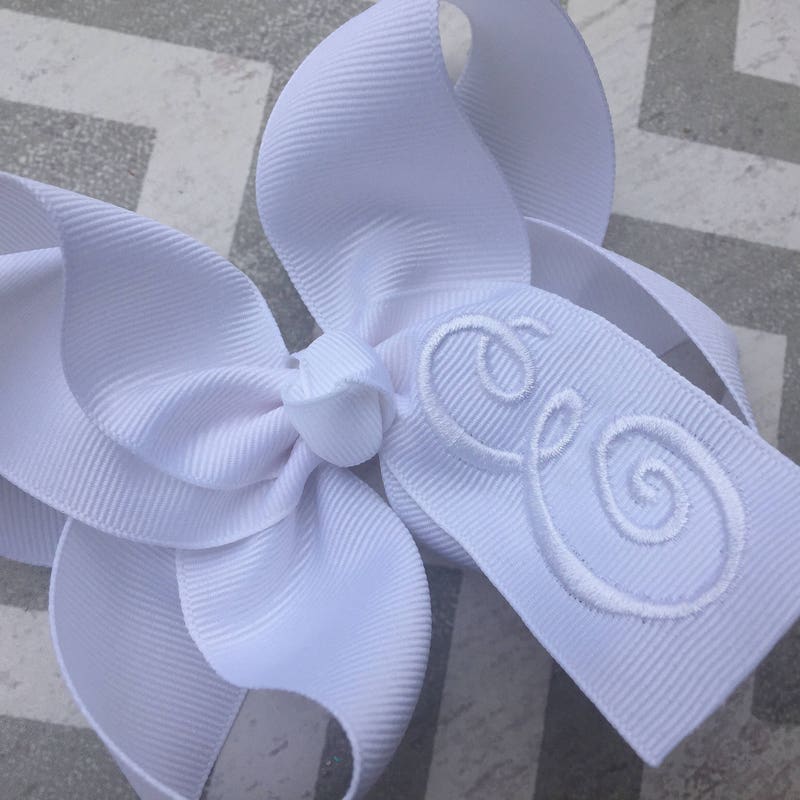 White Hair Bows - Etsy