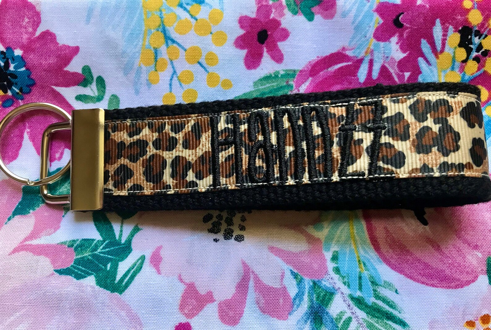 Cheetah Print Monogrammed Key Fob/Cheetah Key Fob/Cheetah | Etsy