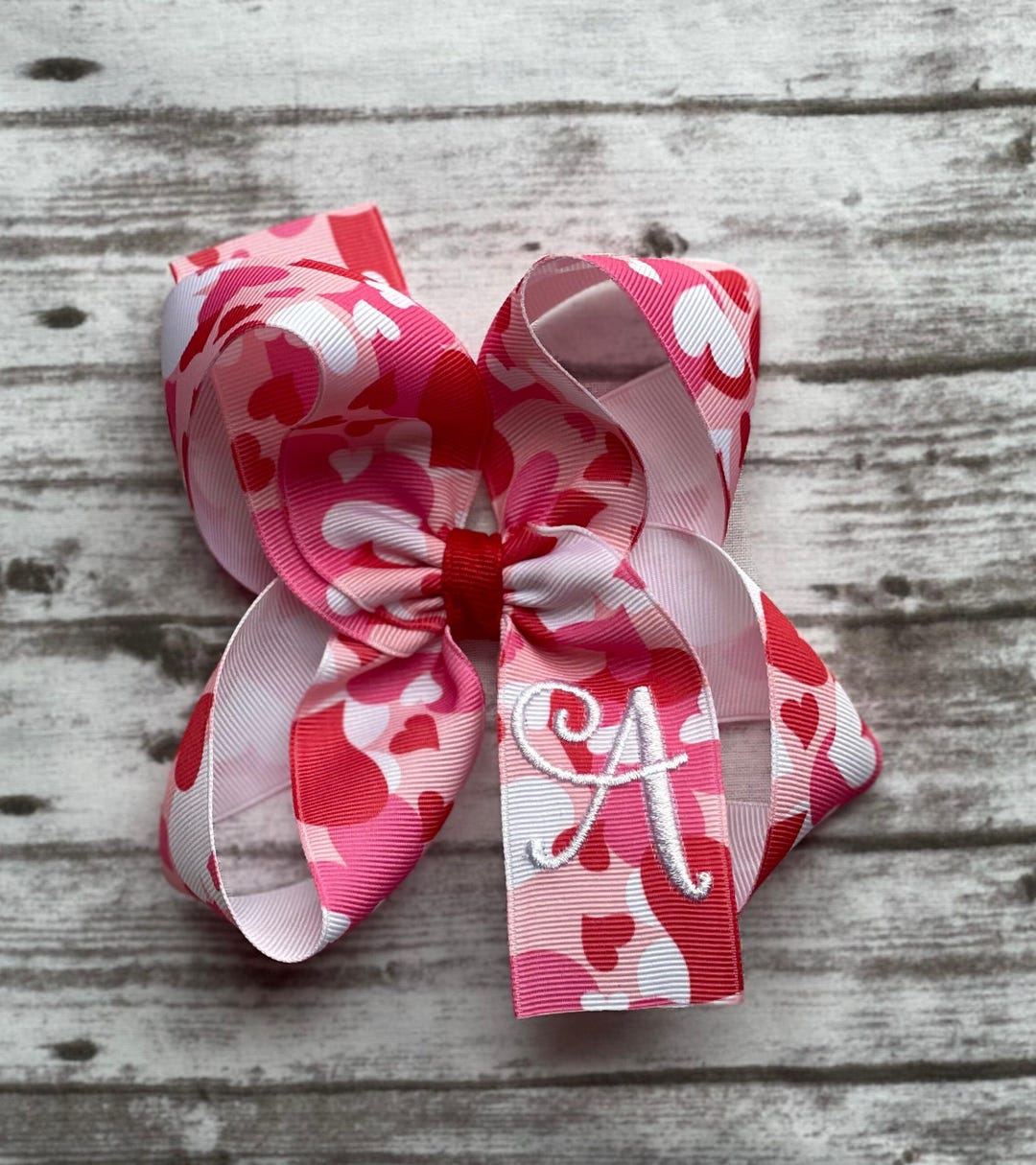 Monogrammed Heart Hair Bow/heart Hair Bow/valentine's Day Hair Bow/hair ...