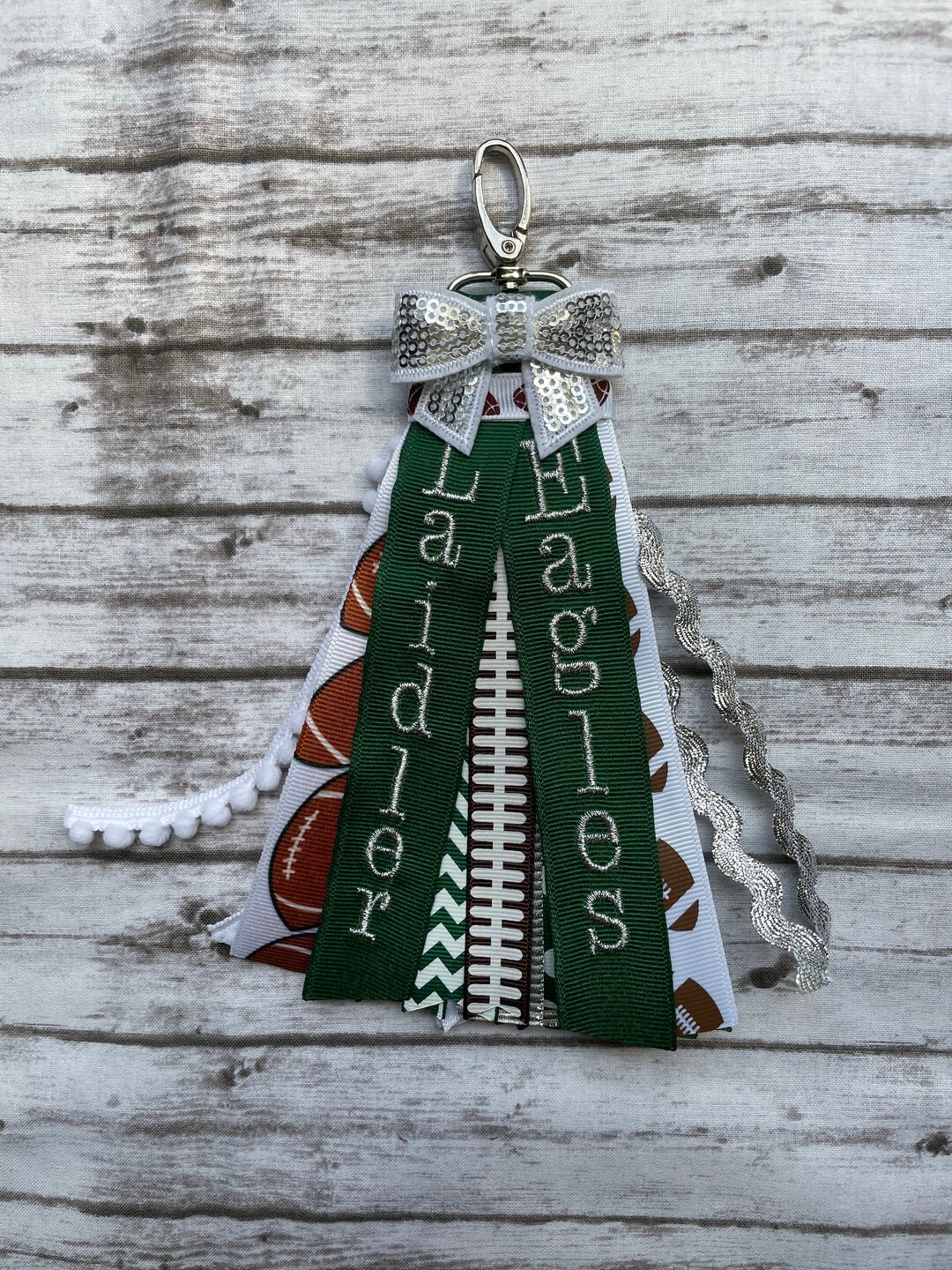 Football Zipper Pull/football Bag Tag/football Gift/football/name Bag ...