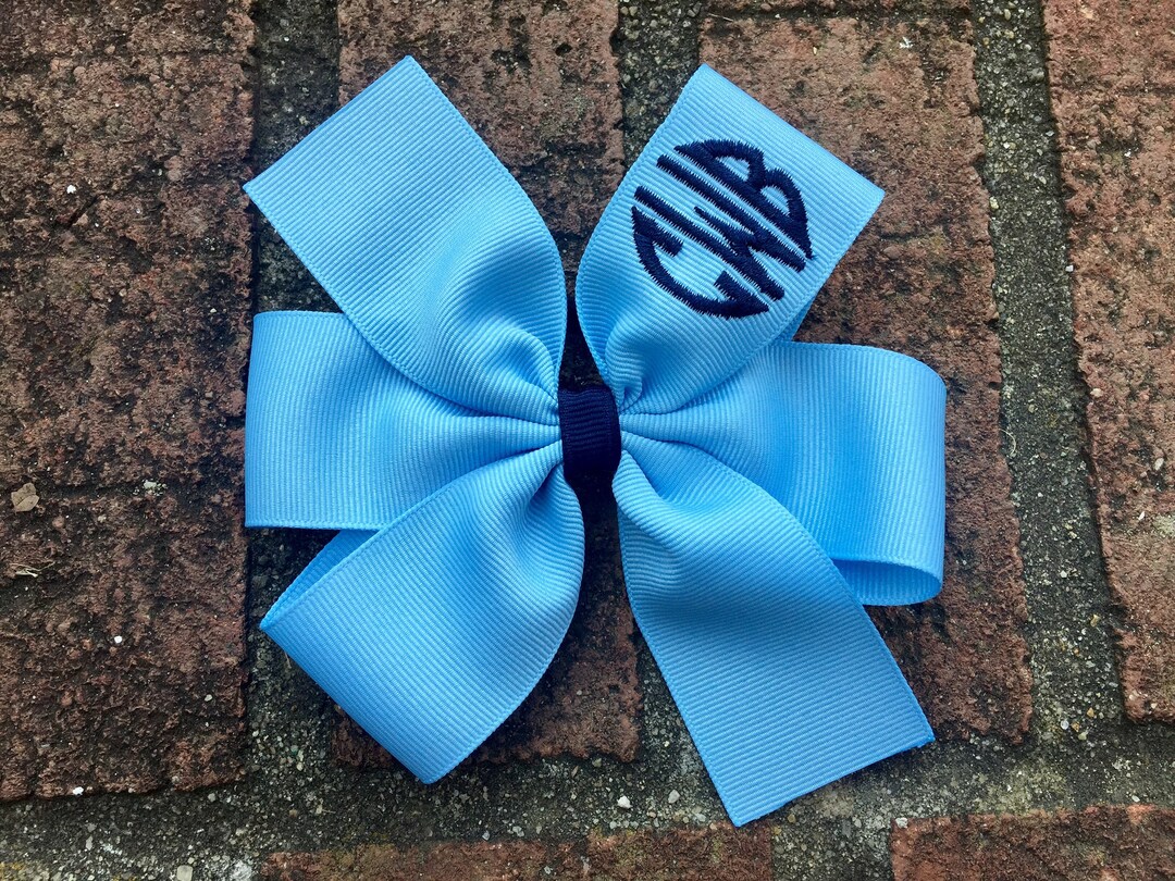 Monogrammed Circle Font Pinwheel Style Hair Bow-you Choose Colors ...