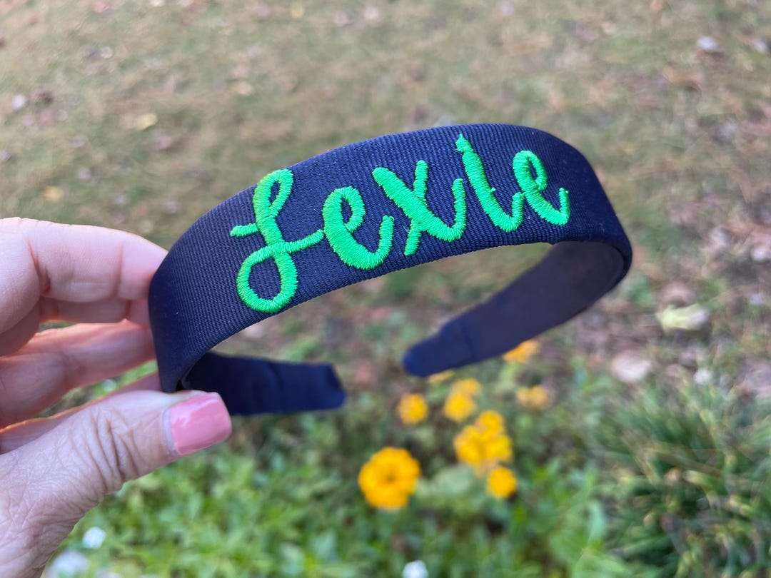 Name Headband/embroidered Name Headband/headband/you Choose Colors ...
