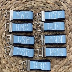Mini Monogramed Key Fob/embroidered Key Fob/custom Key Fob/fishtail ...