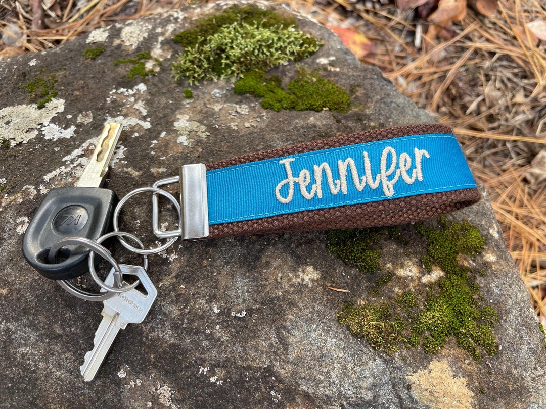 Name Key Fob/embroidered Key Fob/custom Colors Key Fob/key Fob/key Fob ...