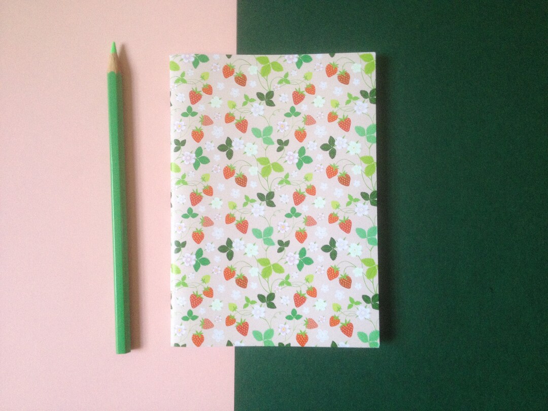 Notebook - Strawberry Design - Etsy