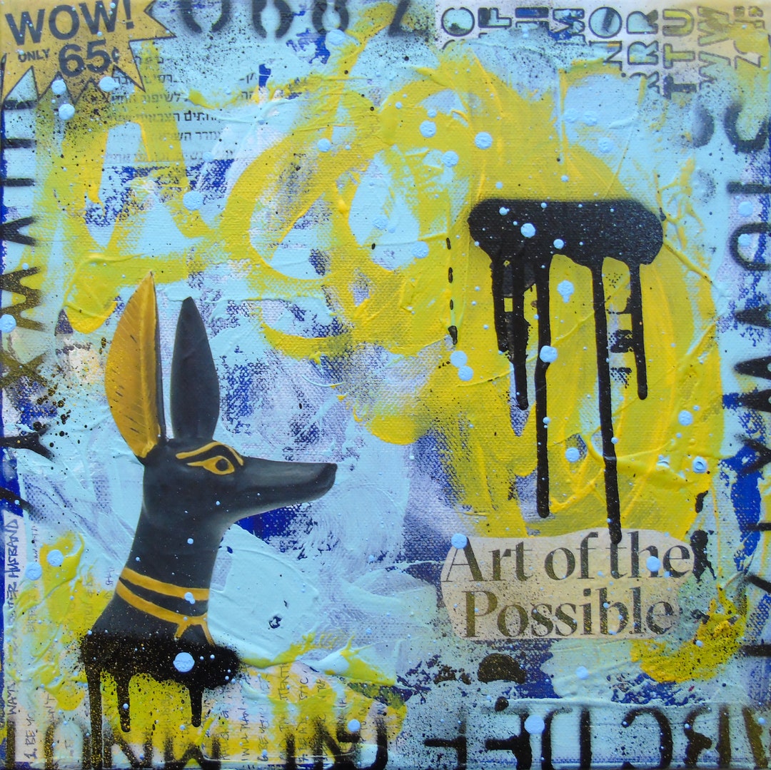 The Art of Possibility Original Art Collage Mixed Media Blue Yellow - Etsy