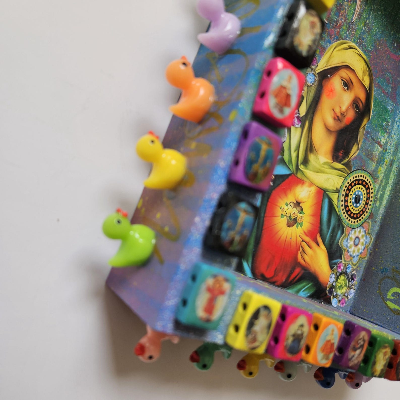 Our Lady of Spring Virgin Mary Icon Catholic Orthodox Kitsch Colourful ...