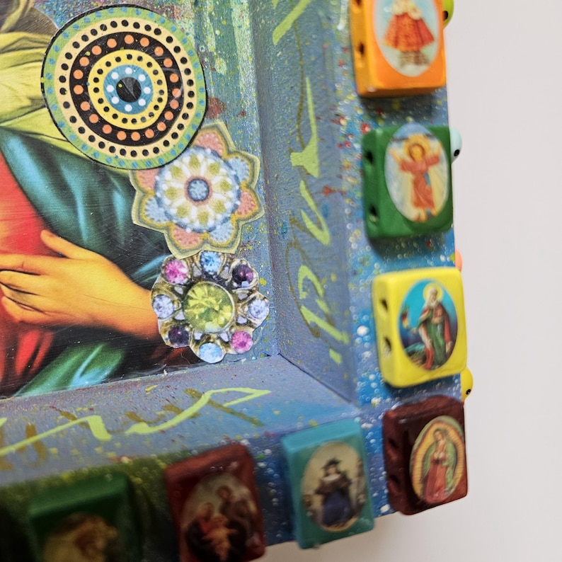 Our Lady of Spring Virgin Mary Icon Catholic Orthodox Kitsch Colourful ...