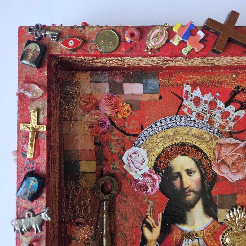Jesus Christ Assemblage Art: Handmade Collage Box Shrine (8x10) - Etsy