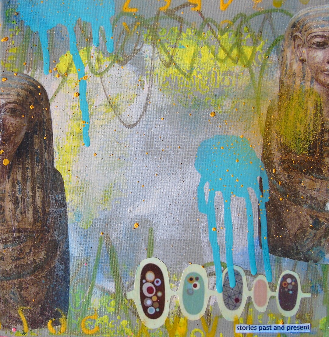 Stories Past and Present Original Art Tiny Art Egypt Mummy Collage ...