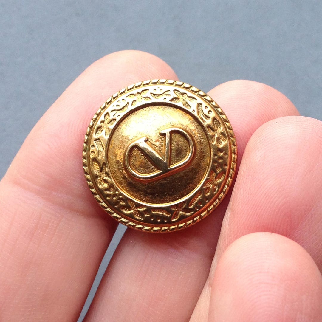 1 Pc VALENTINO Vintage Button / Authentic 1970s Italian Designer Metal ...