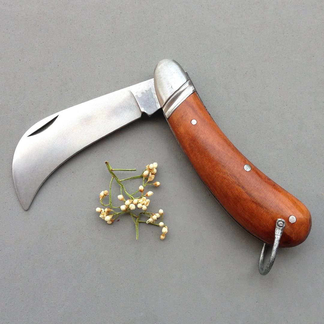 Vintage 1970s Italian Pocket Knife / Wood Handle Nos Folding Knife ...