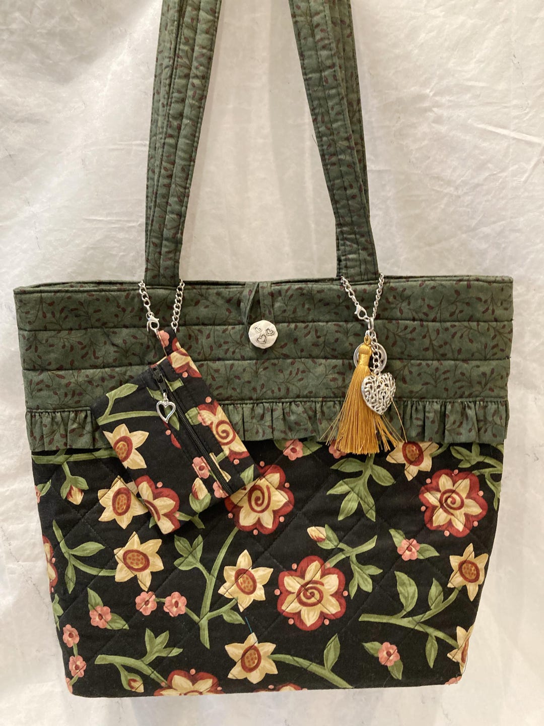 TOTE Bag...fall Florals, Plus Coin Purse and Tissue Holder. - Etsy