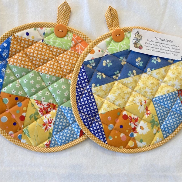 Patchwork Potholders - Etsy