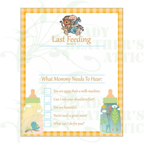 Infant Feeding Reminder Dry Erase Board Printable Baby | Etsy