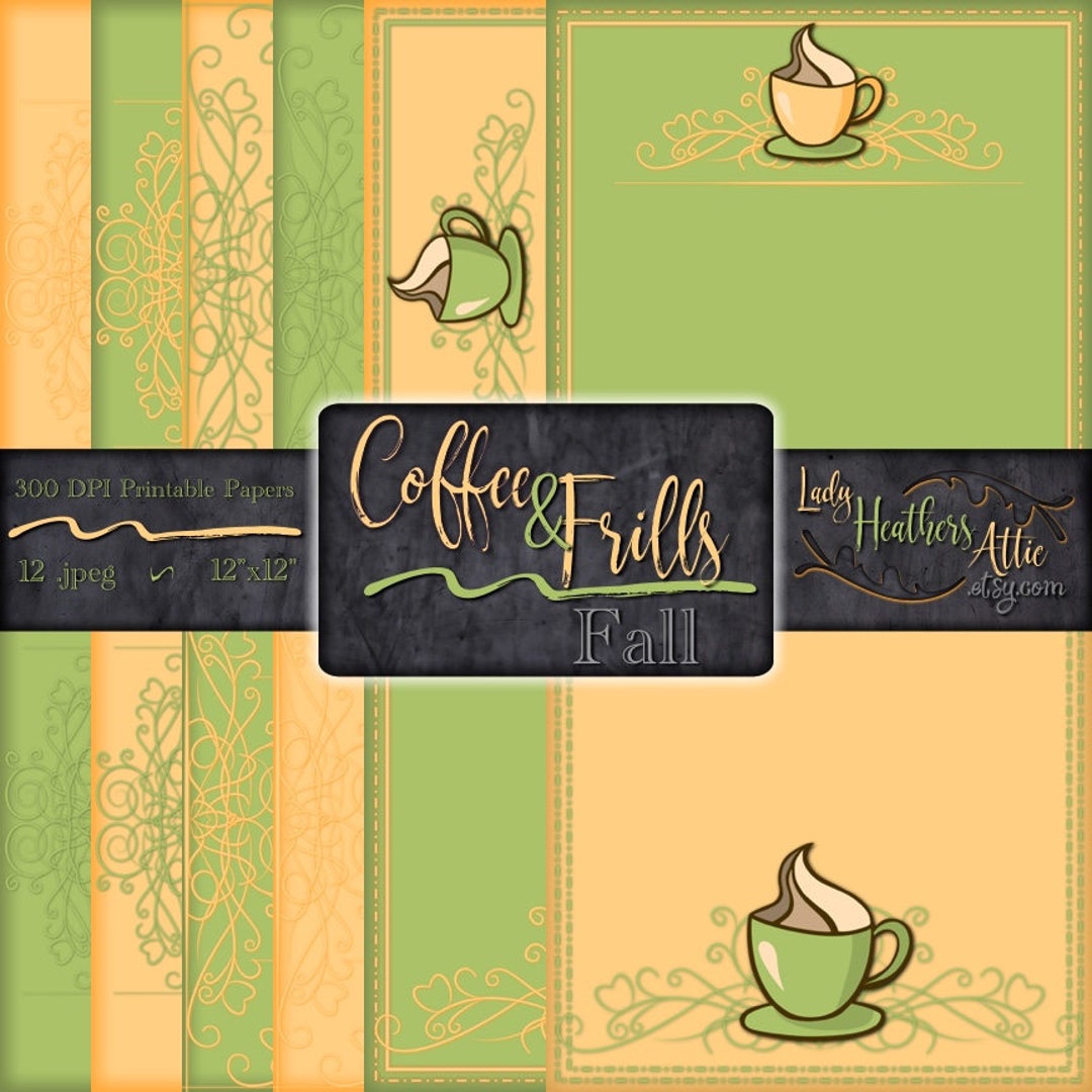 Coffee Shop Scrapbook Paper Digital Background Scrapbook Paper Instant ...