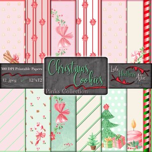 Cozy Christmas Cookies Digital Paper, Printable Scrapbook Paper ...