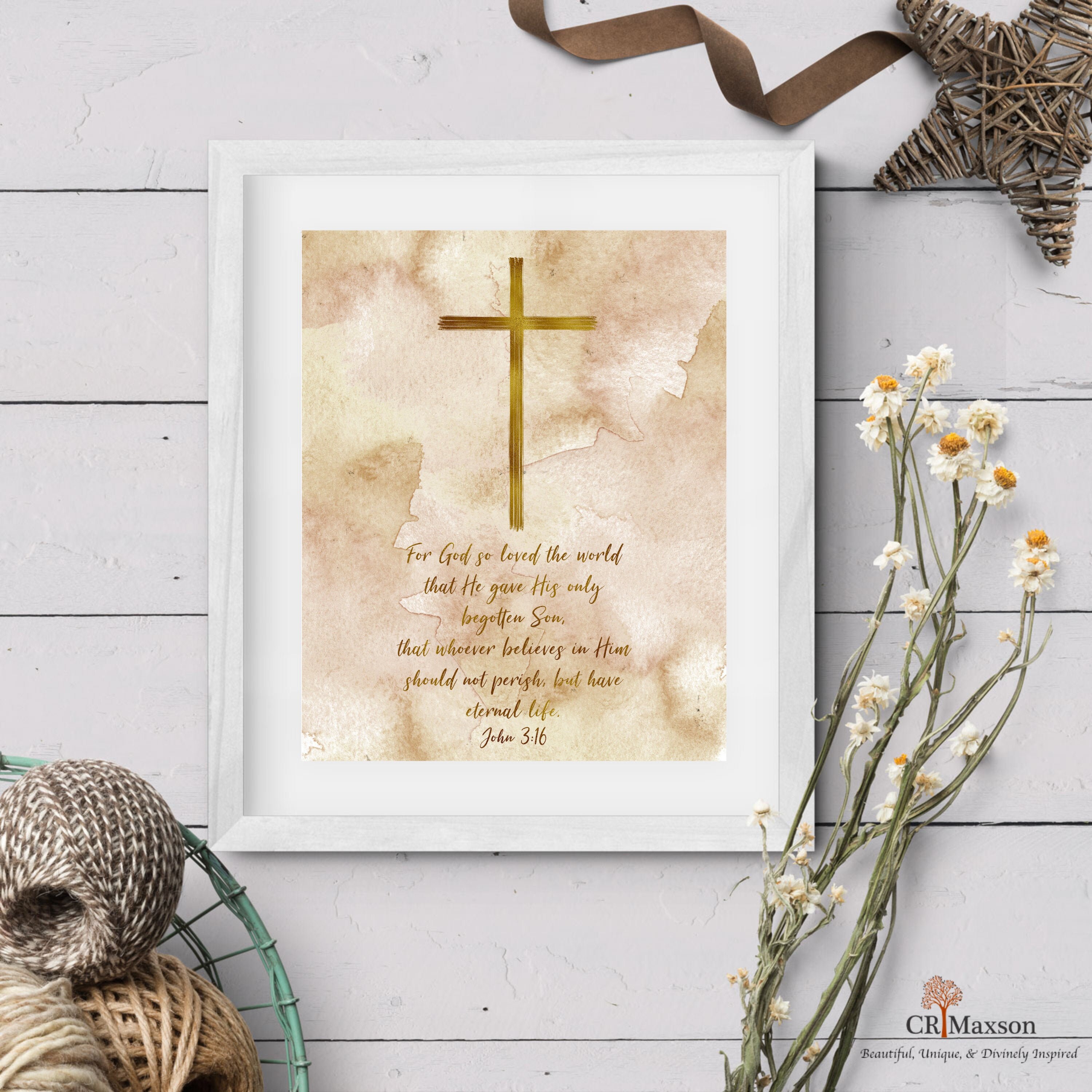 John 3:16 Bible Verse Art Printable - for God so Loved the World ...