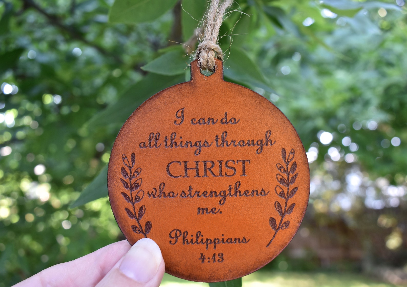 Bible Verse Ornament Christian Leather Ornament Ornaments | Etsy