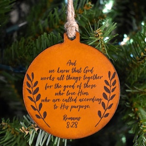 Bible Verse Ornament - Christian Leather Ornament - Ornaments ...