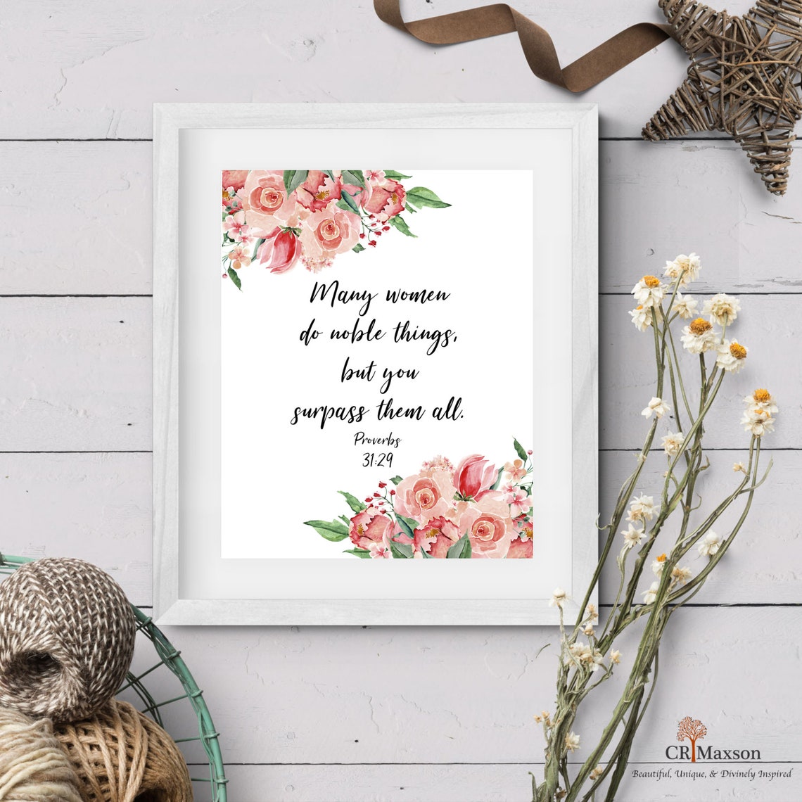 Proverbs 31:29 Bible Verse Art Printable Christian Printable | Etsy